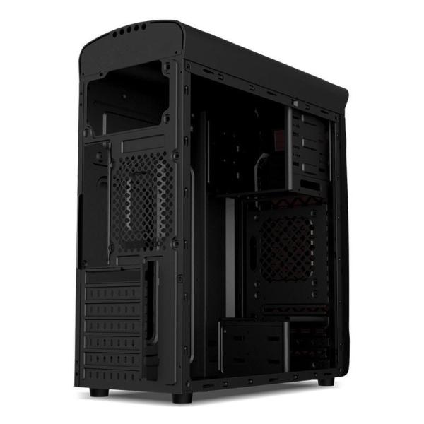 ETEK ATX ミッドタワーケース アクリル フロント&サイドパネル フルサイドビュー 黒白