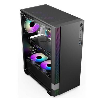 China Mid-Tower PC Gaming Case ETEK Mid Tower PC Gaming ATX Computer Case Support 6 ARGB fans, Tempered Glass Side Pandel. for sale