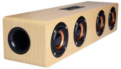 China 4000mah Wooden Bluetooth Wireless HIFI Speaker Portable Music SoundBar AUX Handsfree for TV for sale