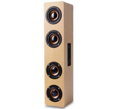 China 4000mah Wooden Bluetooth Wireless HIFI Speaker Portable Music SoundBar AUX Handsfree for TV for sale