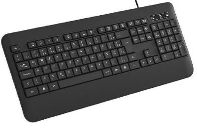 China ETEK 104 wasserdichte Bürokeyboard mit Carbonfilm-Tasten HIPS Material 1,2 Meter geflochtenes Kabel unterstützt Logo-Anpassung zu verkaufen