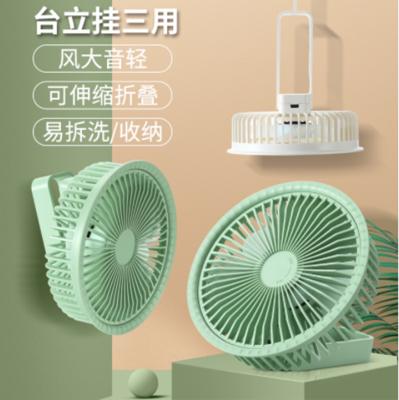 Cina Ventilatore silenzioso a 3 velocità per il desktop in piedi o appeso 1200mAh Batteria tipo C ricarica rapida con 2-3 ore di funzionamento Bianco verde in vendita