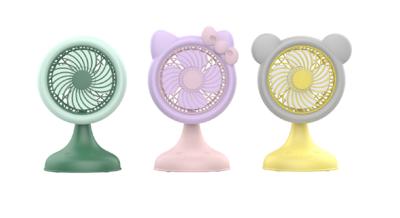 China ETEK ABS+PP Fan With Brushless Motor 1200mAh Battery 3-speed Modes 1.2-3.5h Runtime In Cat / Bear / Simple Styles for sale