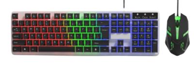 China Wired Gaming Keyboard and Mouse Combo Rainbow Carbon Film Design for sale