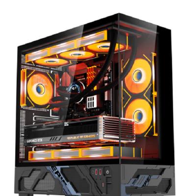 Cina Case da gioco ATX mid-tower, vetro temperato, SPCC da 0,7 mm, supporta raffreddamento a liquido da 360 mm, GPU fino a 420 mm in vendita