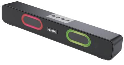 China 10W Multifunctionele Draagbare Bluetooth Luidspreker, TF/USB/FM/AUX, Handsfree Bellen, Dubbel Diafragma met Licht, 1200mAh, Zwart Te koop