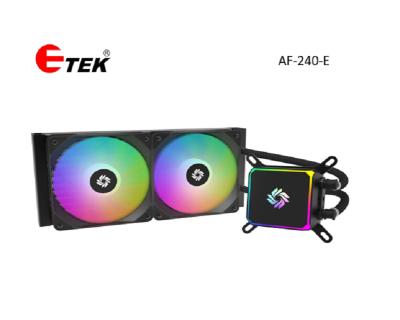 Cina Dissipatore a liquido per CPU ETEK 240mm A-RGB, 265W, Water Block quadrato, Ventole PWM, Compatibile LGA1700/AM5 in vendita