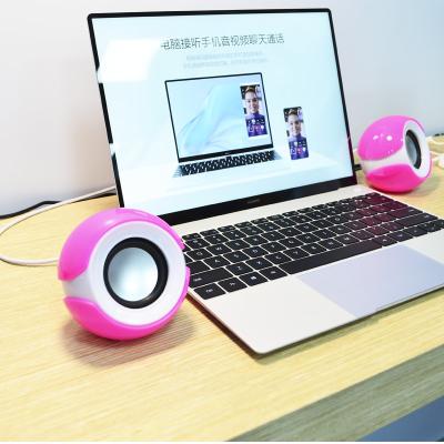 China Compact USB Desktop Speaker with 32-Magnet Drivers and Plug-and-Play USB 5V Power in Blue and Pink for sale