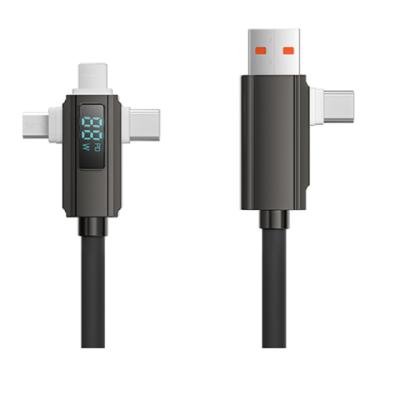 China Zinc Alloy & Silicone Fast Charging Cable with Digital Display,65W C-C, 27W C-L, 6-Core Copper for sale