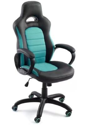 China Ergonomic Gaming Chair, PU Leather, Blue/Black, 320mm Nylon Base, Reclining for sale