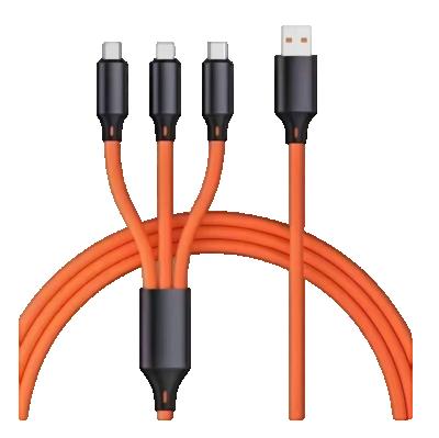 China 1.2m Genuine Silicone Fast Charging Cable,4-Core Pure Copper, Aluminum Alloy Plug, Multi-Color for sale