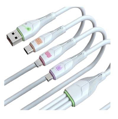 China White 3-in-1 Charging Cable (USB to Lightning/Micro/Type-C), 1.5m for sale