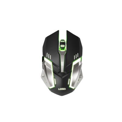 China 6D Wired Gaming Mouse, 3600 DPI Adjustable + Metal Weighted Base, Matte Black ABS with Silver Trim & Logo LED, USB Plug-and-Play for sale
