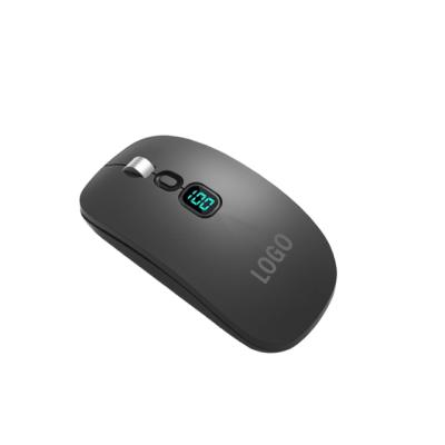 China 4D Rechargeable Wireless Mouse 2.4G BT Dual Mode 500mAh Silent Switch LED Display Aluminum Wheel 8650IC for sale