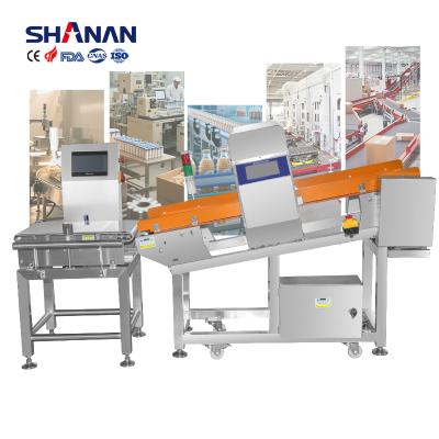 China Metale Industrial Metal Detector Combined With Check Weigher Machine For Food Quality Control for sale