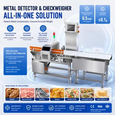 China Automatic Checkweigher and Food Metal Detector Combo Machine High Accuracy Industrial Food Processing Inspection Line for sale