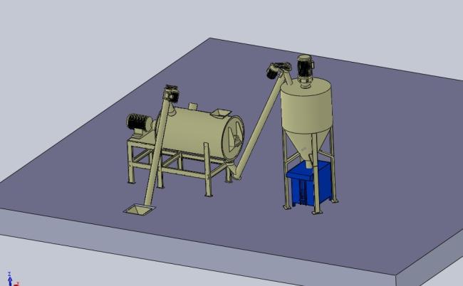 Simple dry mortar production line