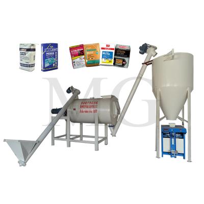 China Simple Dry Mix Powder Mortar Plant Wall Putty Sand Cement Mixer Ceramic Tile Adhesive Grout Making Machine Voltage Customized for sale