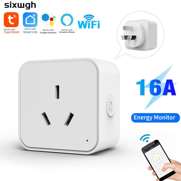 Quality 16A WiFi Smart Plug with Energy Monitor and Voice Control for Smart Home Automation for sale
