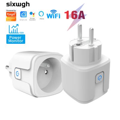 China Tuya WiFi Smart Life Compatible Plugs Voice Activated Outlet Socket Type E custom for sale