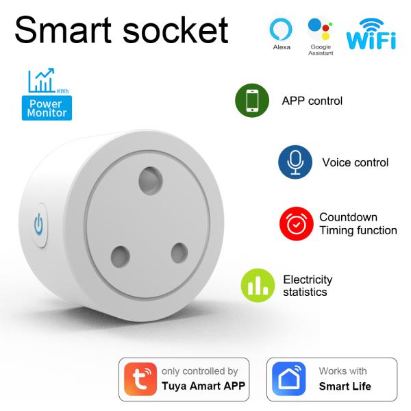 Quality UL94 V0 Fireproof WiFi Zigbee Plug Power Meter Energy Monitor Type M for sale