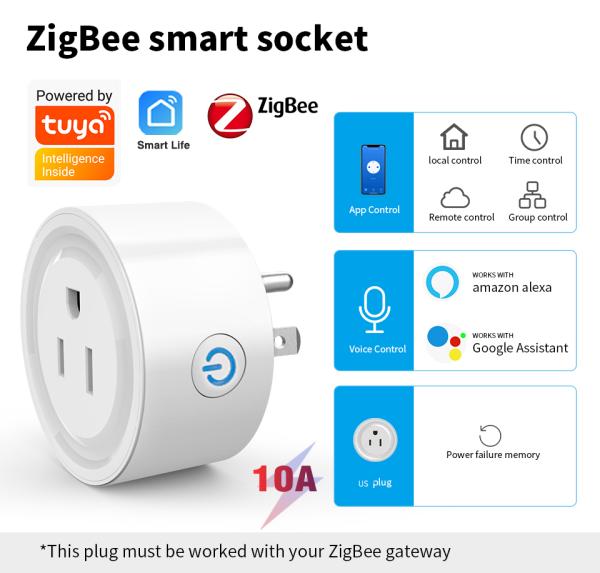 Quality Compact Round ZigBee Smart Plug Devices Home Hub 53mm 100V for sale