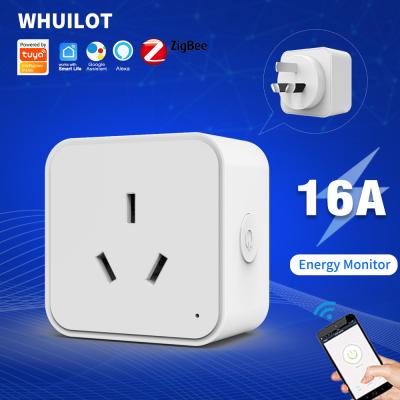 China 50mm Tuya ZigBee Gateway Smart Wiring Devices Socket AU Plug Power Monitor for sale