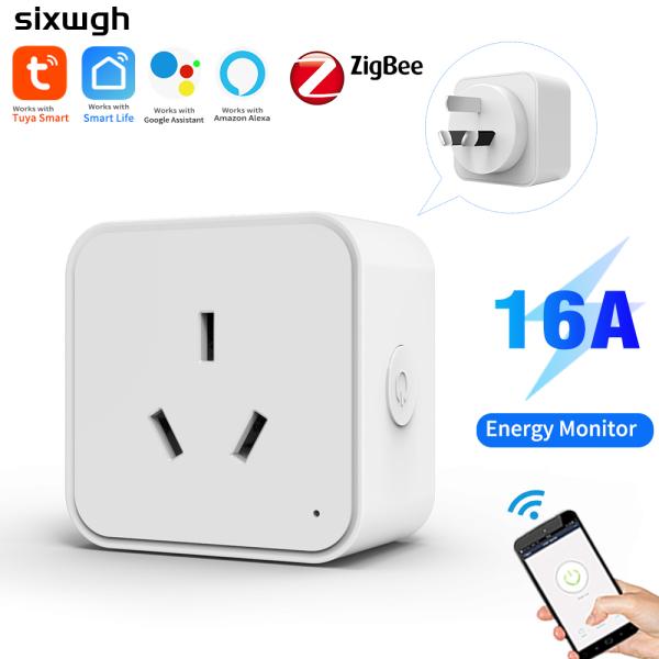 Quality 250V Tuya Zigbee Smart Plug Socket Mesh Repeater And Energy Monitor For Home Automation for sale