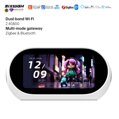 China AI Desktop Hub 5S: 5-inch Touchscreen Smart Home Control Panel with Multi-mode Gateway and IR Blaster for sale