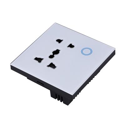China 10A White Glass Wall Sockets Waterproof for sale
