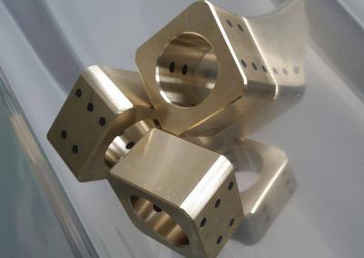 China Copper Cast Bronze Bearings Slide Block With Solid Lubricant Plugs for sale