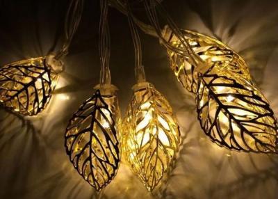 China Leaves Solar LED String Lights Copper Wire Chargeable Battery Decorative For Festival for sale