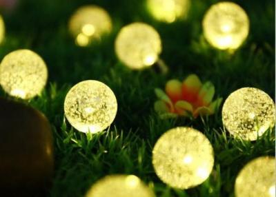 China Pink / Red / White Outdoor LED Globe String Lights Charged By Solar Panel for sale