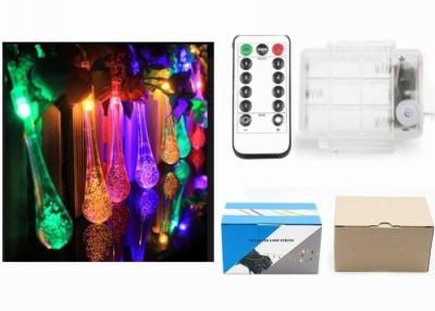 China Indoor Battery Operated LED String Lights Warm White / Red Water Drop Shape for sale