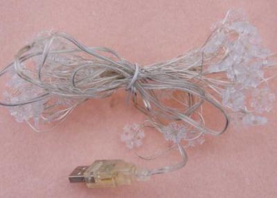 China White / Red USB Powered Led String Lights 6 Meters 40 Leds Snowflake Pattern for sale