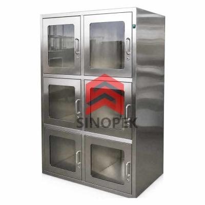 China Six-Unit Double-Door Interlocking Pass-Through Box | Multi-Gang Cleanroom Transfer Bank | Cleanroom Grade for sale