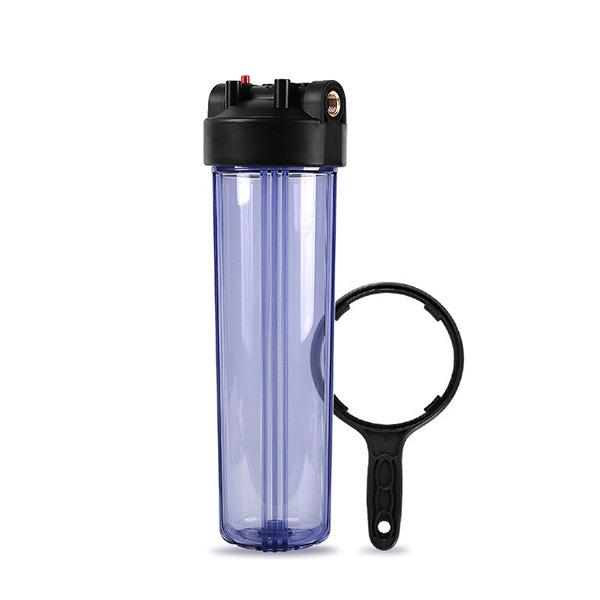 Quality Transparent Whole House Water Filter Housing 1" NPT Port 20"x4.5" For Well Water for sale
