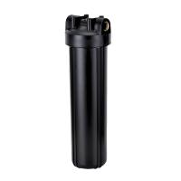 Quality Single Stage Whole House Filter Housing 20″X4.5″ Black 1″1.5″Brass Outlet / for sale