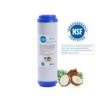 China GAC / UDF 10x2.5" Domestic Water Filter Cartridge Coconut Granular Activated Carbon NSF Certified for sale