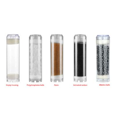 China Empty Refillable Ceramic Ball Ion Exchange Resin Activated Carbon Filter Cartridge for sale