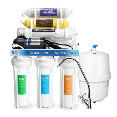 China RO Water Filter Systems 75GPD Reverse Osmosis Water Purifier with Mineral Alkaline Filter for sale
