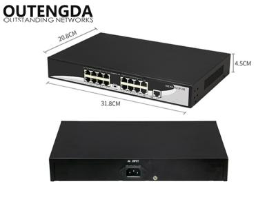 China 200W POE Ethernet Switch , Managed PoE Switch 14 Ports 100M Transimission Rate for sale