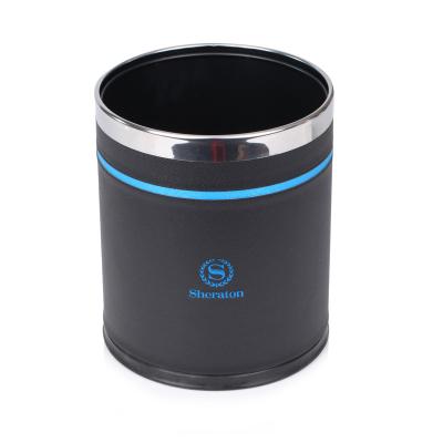 China Wholesale china manufacturer bespoken leatherette hotel room dustbin for sale