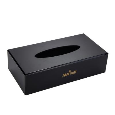 China Free sample high-end hotel guest room acrylic rectangle tissue box storage box , tissue box manufacturer for sale