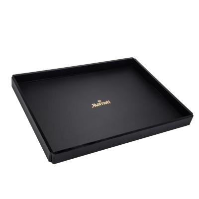 China 5-star hotel black acrylic 400*280*30mm rectangular room service tray for sale