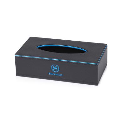 China wholesale luxury high quality PU leather custom tissue box for 5-star Sheraton hotel for sale