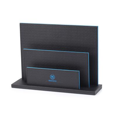 China Custom leather information document holder with black and blue color for 5-star hotel for sale