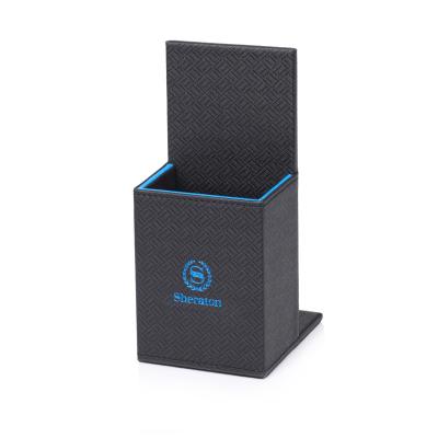 China Custom black pu leather remote controller holder 80*80*100/170mm for 5-star hotel guestroom for sale