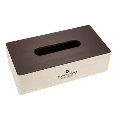 China OEM oblong tissue box holder in beige color 240*125*65mm for 5-star hotel for sale