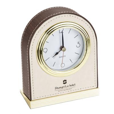 China Hotel guest room alarm clock in pu leather without light for sale